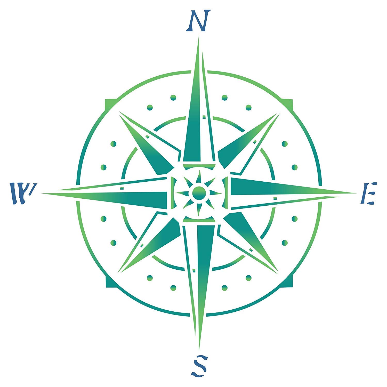 Nautical Compass Star Stencil