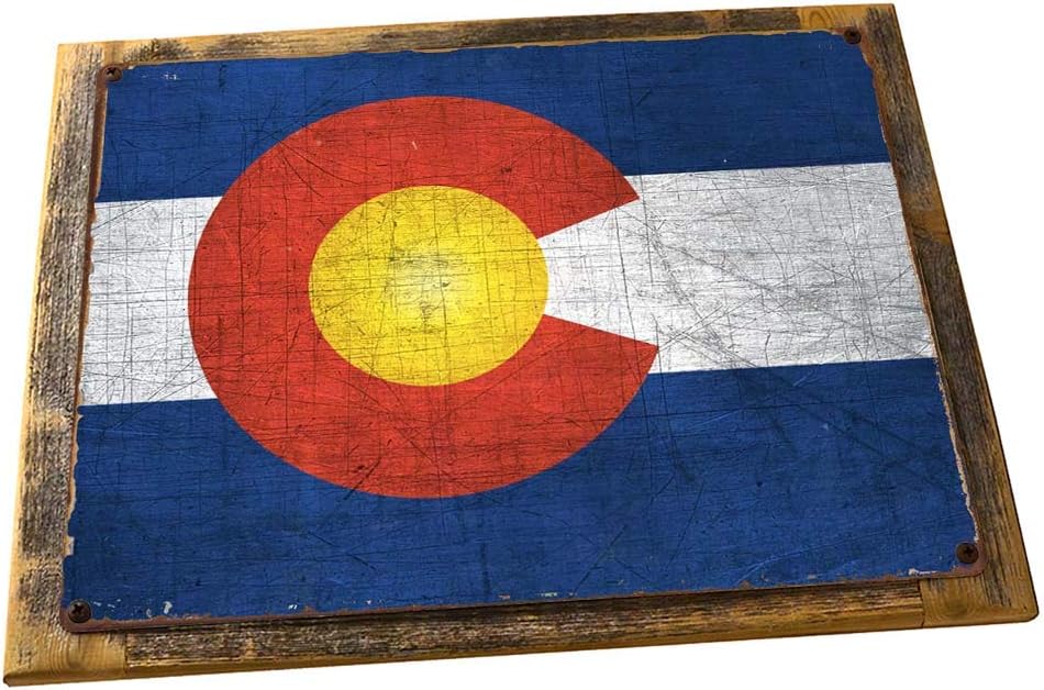 Amazon.com: Homebody Accents Wood-Framed Colorado State Flag Metal Sign ...