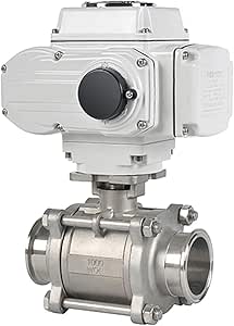 DN40 2 Way Platform Motorized Ball Valve Stainless Steel Q911F-16P Tri Clamp Ferrule Type ...