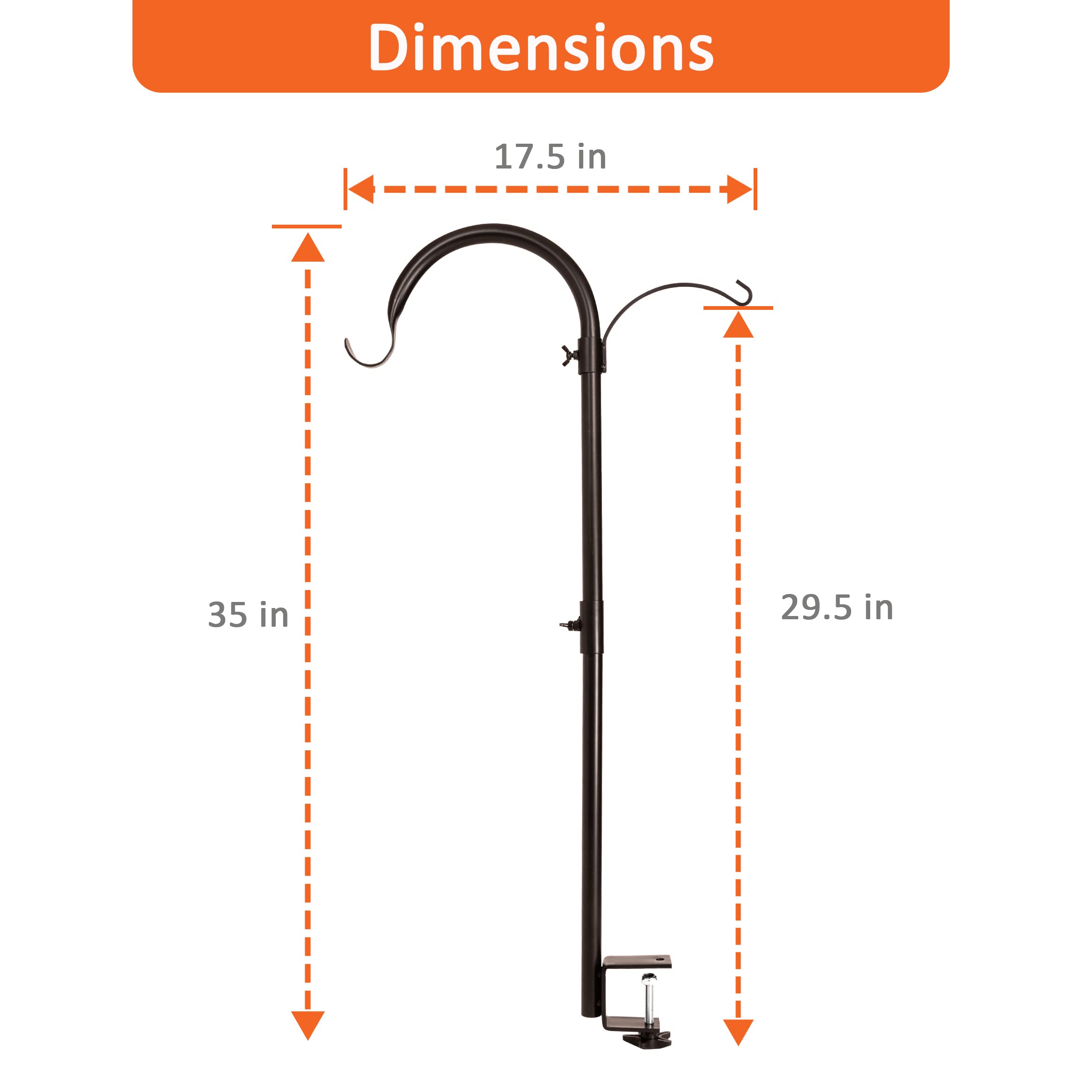Snapklik.com : Asani 2 Pack Shepherds Hook Bird Feeder Poles, Weather ...