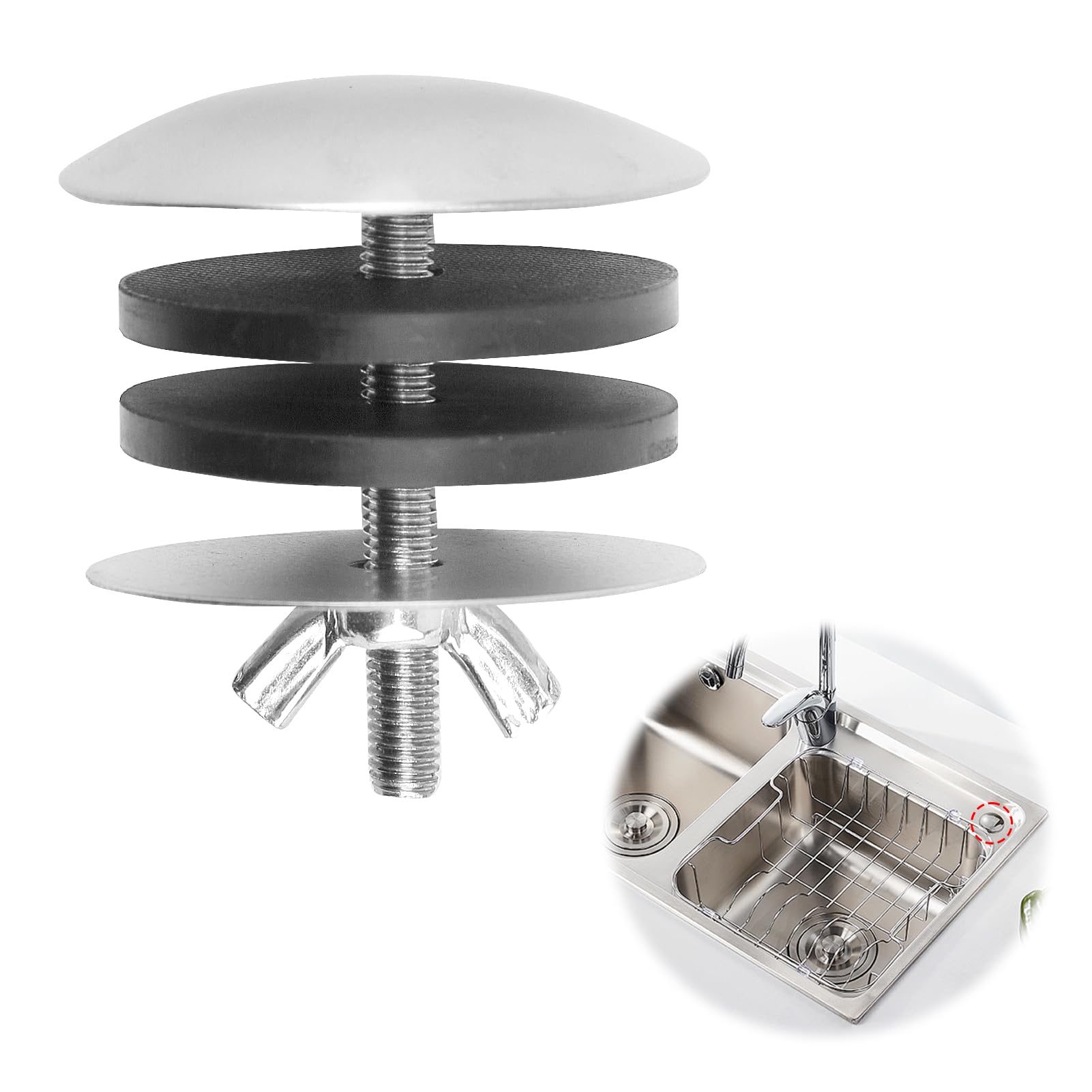 1 Pc Sink Hole Cover Stainless Steel Sink Tap Hole Cover Hole Blanking ...
