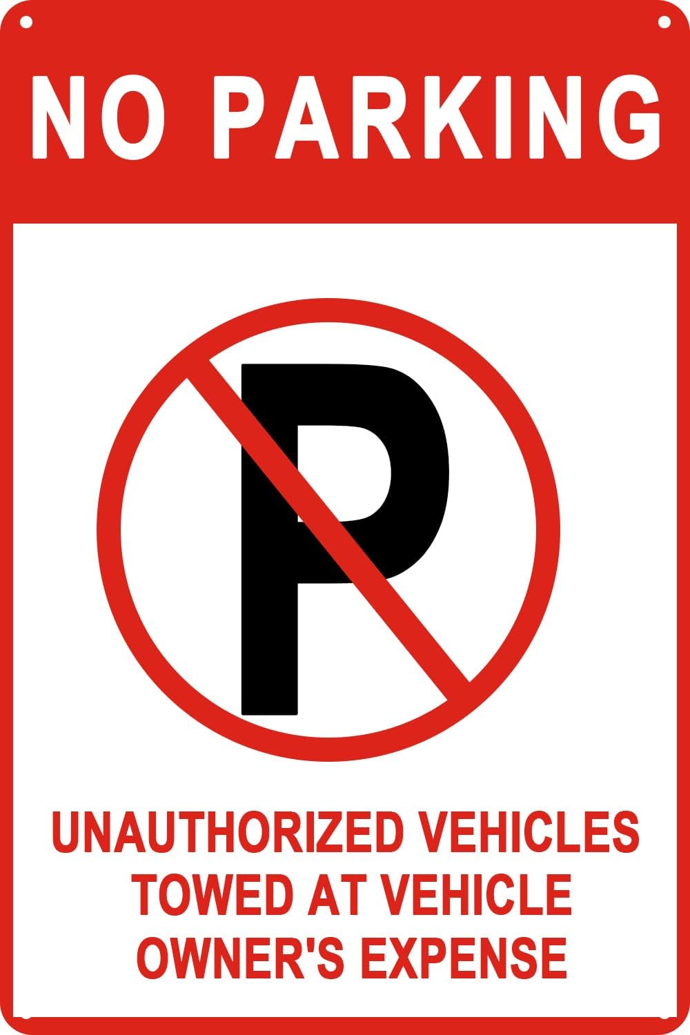 Amazon.com: 1PC No Parking Sign Will Be Towed, 13 x 9 Inches - Aluminum ...