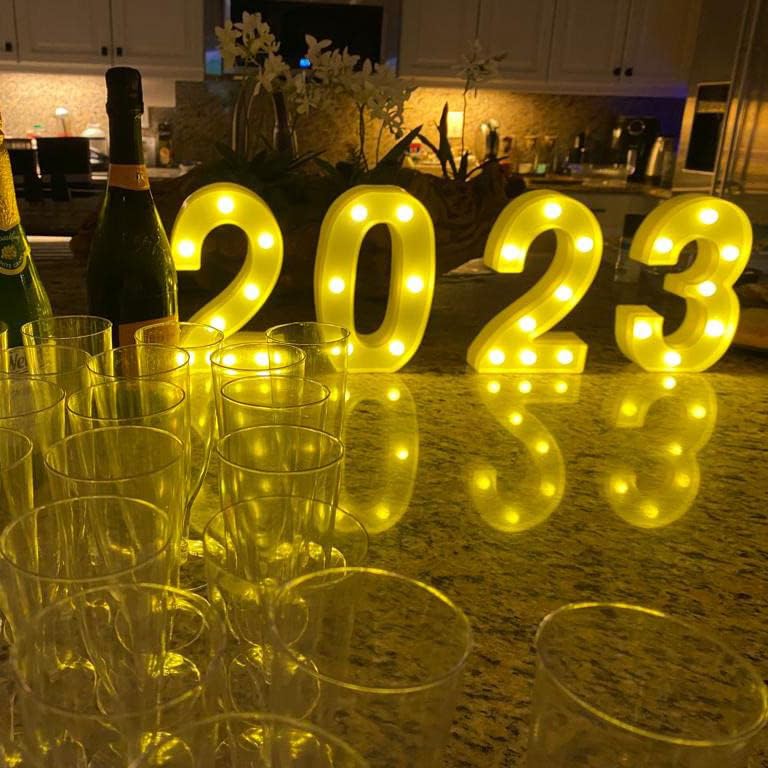 AUSAYE Led Light Up Numbers 2023, Decorative Led Marquee Letters Sign ...