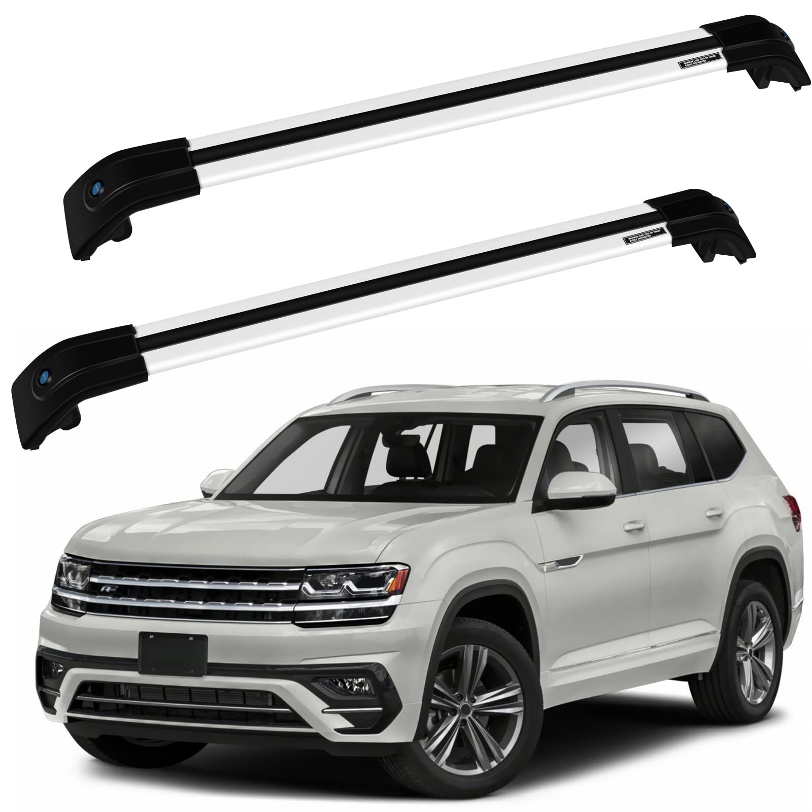 FINDAUTO Roof Rack Crossbars for Volkswagen Atlas 2018-2019 Black ...