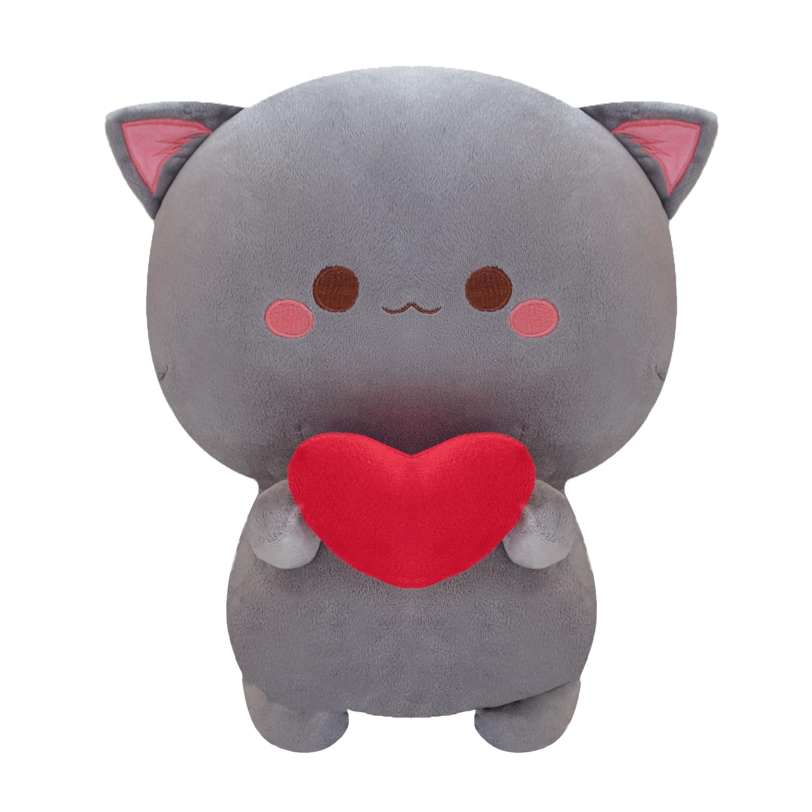 Amazon.com: Alwoligag Cute Cat Plush Toy, Super Soft Gray Cat Plush Toy ...