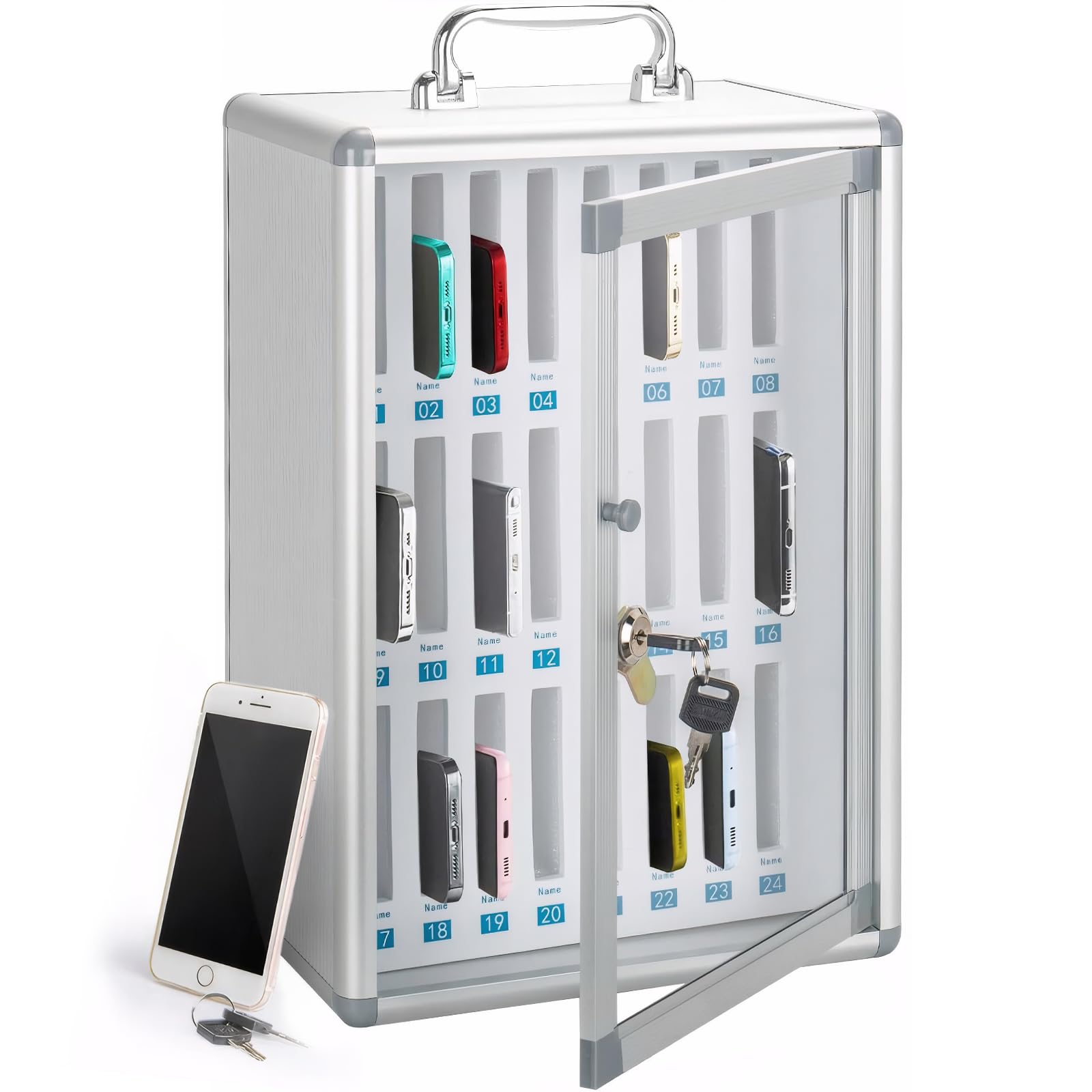 Amazon.com: MWIDCIEW Cell Phone Locker, 24 Slot Cell Phone Lock Box ...