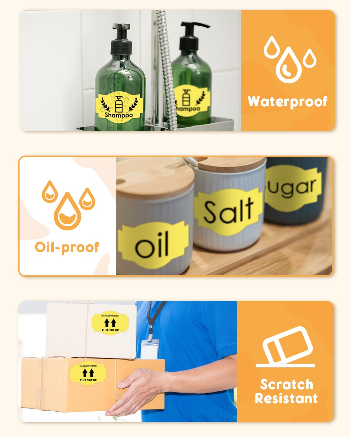 Snapklik.com : 3x2 Thermal Labels, Self-Adhesive Personalized Shape ...