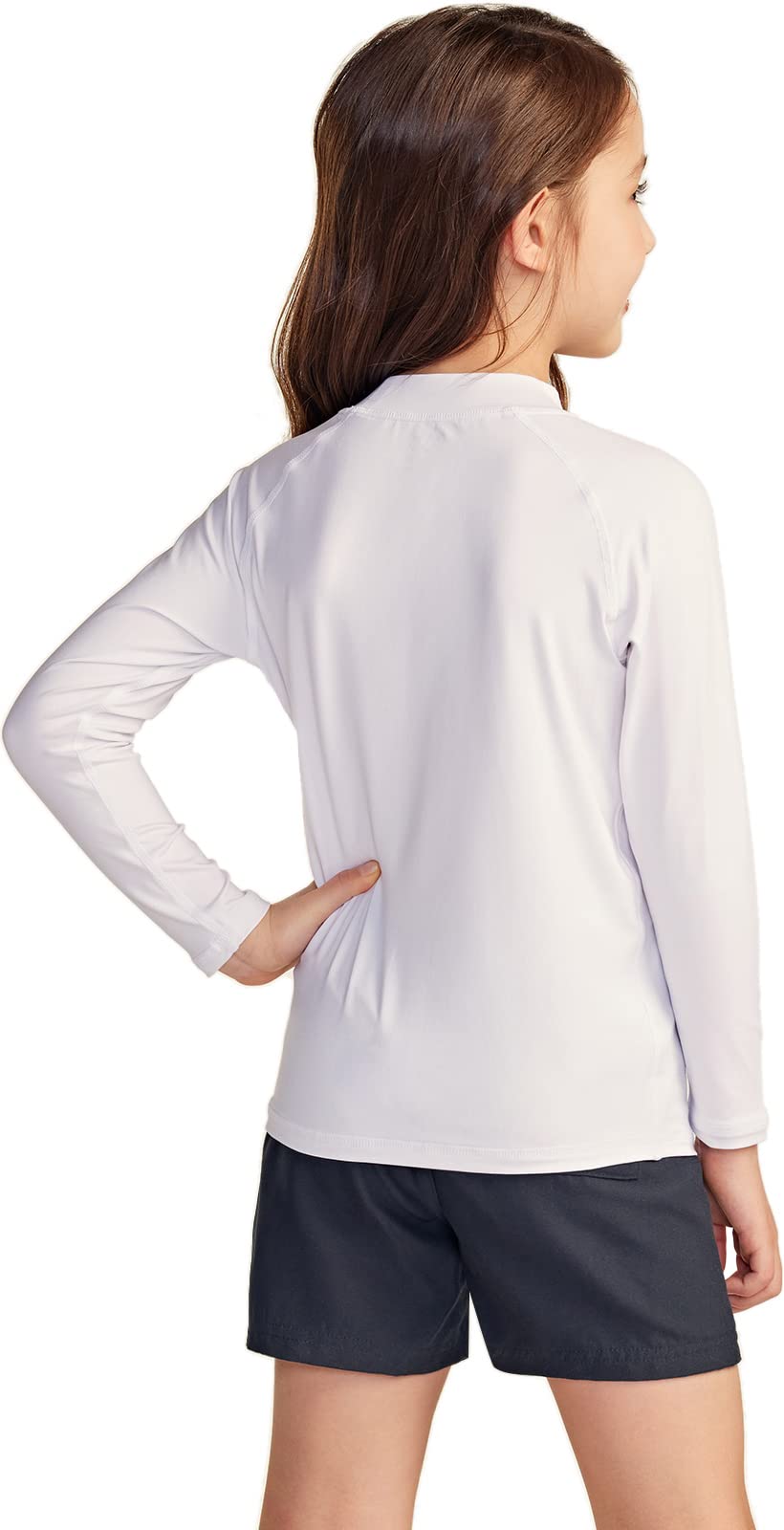 Snapklik.com : Girls Long Sleeve Rash Guard Shirt, UV/SPF Water Beach ...