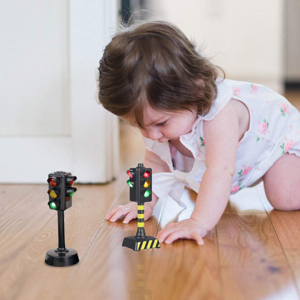 TomaiBaby 3pcs Traffic Light Toys Play Traffic Signs Mini Traffic Light ...
