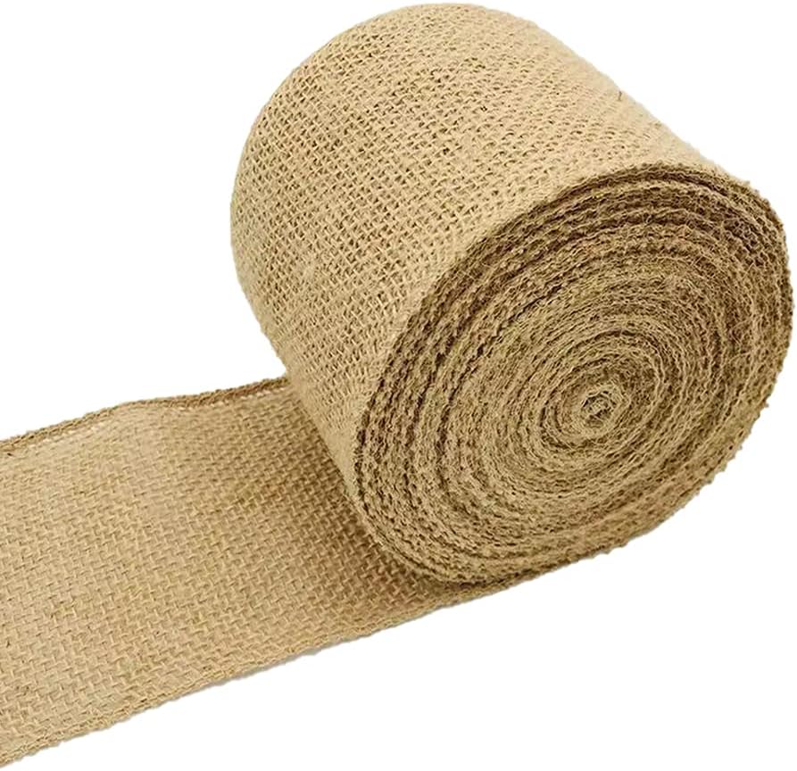 Amazon.com: CrazyCharlie Natural Burlap Ribbon Burlap Fabric Roll for ...