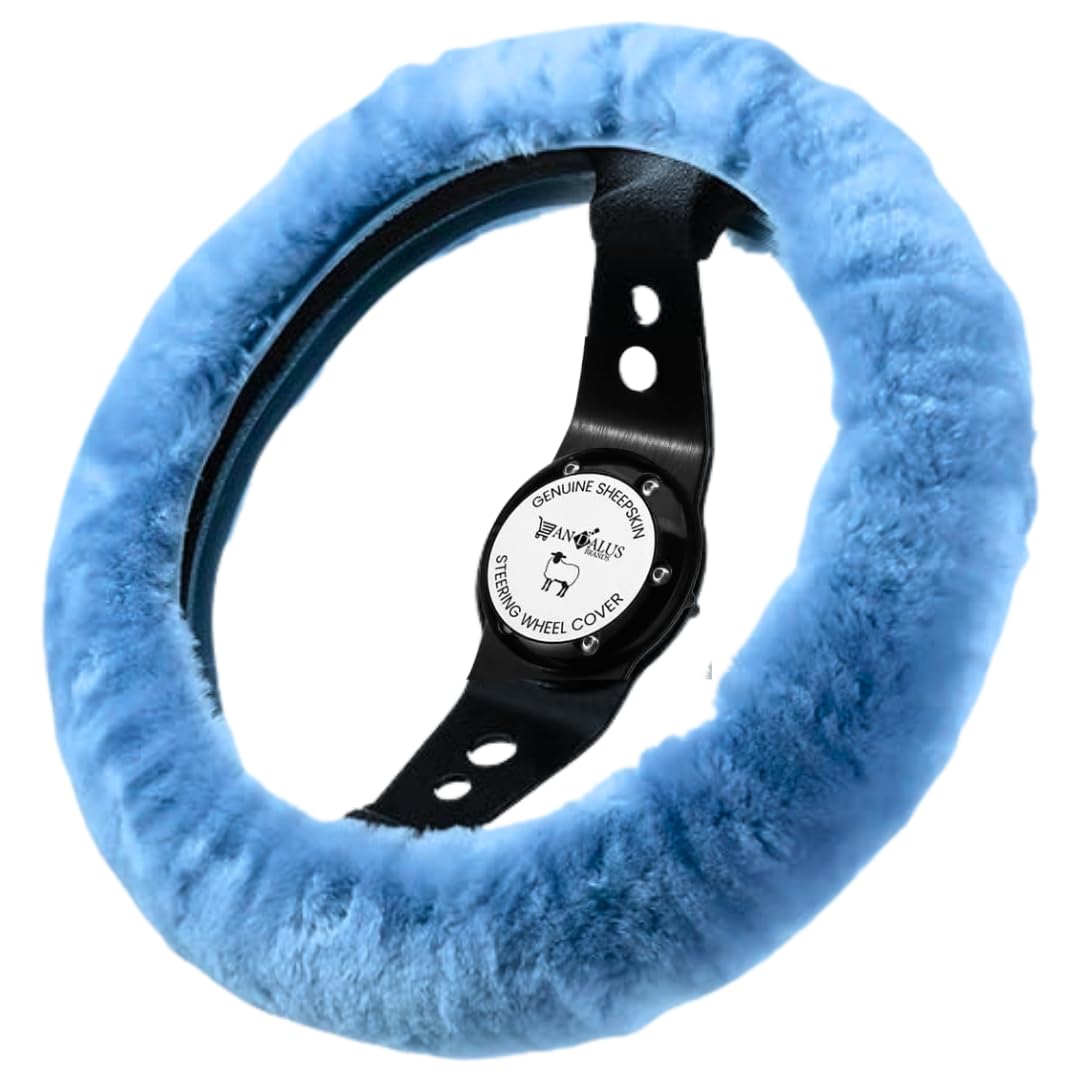 Amazon.com: Andalus Brands Australian Sheepskin Wool Steering Wheel ...