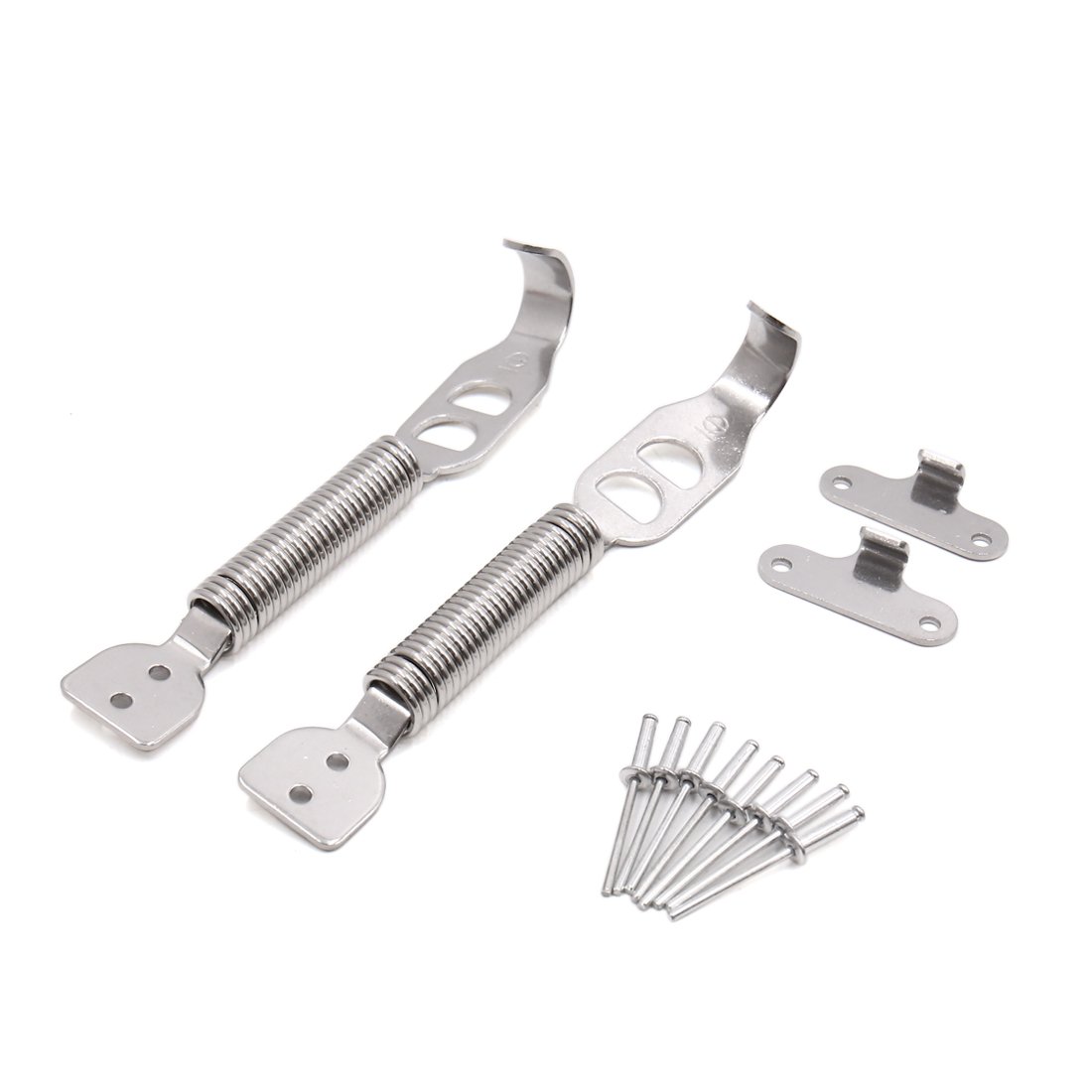 Amazon.com: uxcell Silver Tone Bonnet Flip Hoods Pins Lock Latch ...