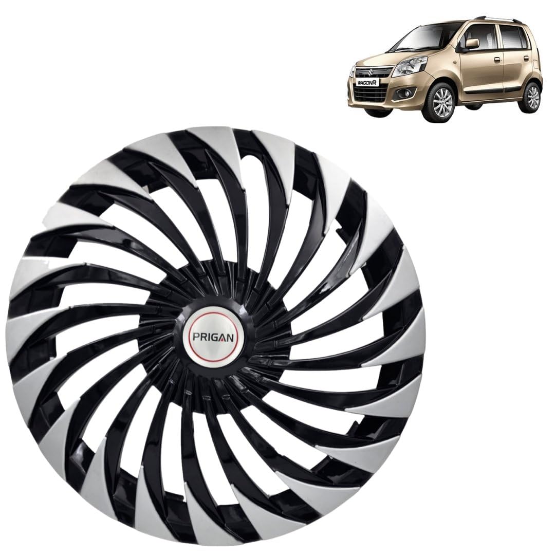 PRIGAN Wheel Cover for Maruti Wagon R LXI 13 Inch Silver Black Wheel ...