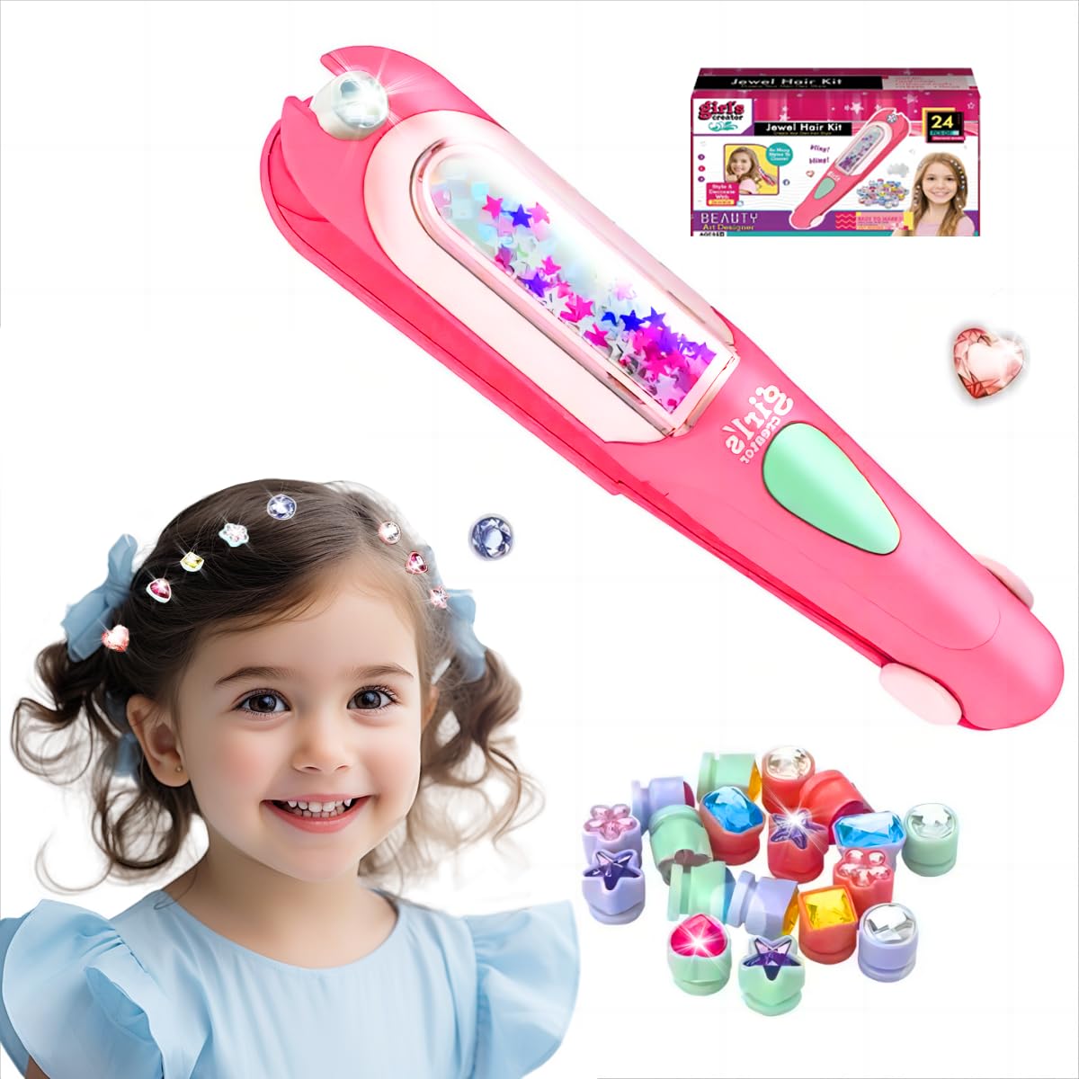 Amazon.com: Hair Gems Stamper Kit, Gem Stapler For Hair, Bling Hair ...