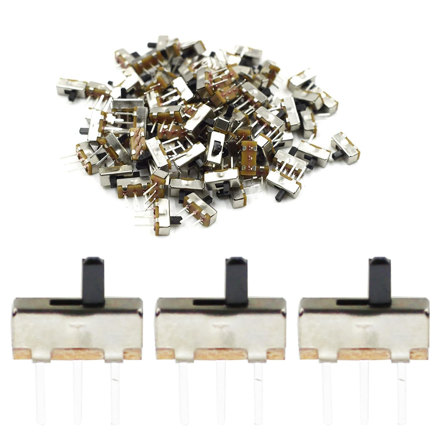 Amazon.com: TAODAN 100PCS SPDT Miniature 3mm Vertical Slide Switch for ...