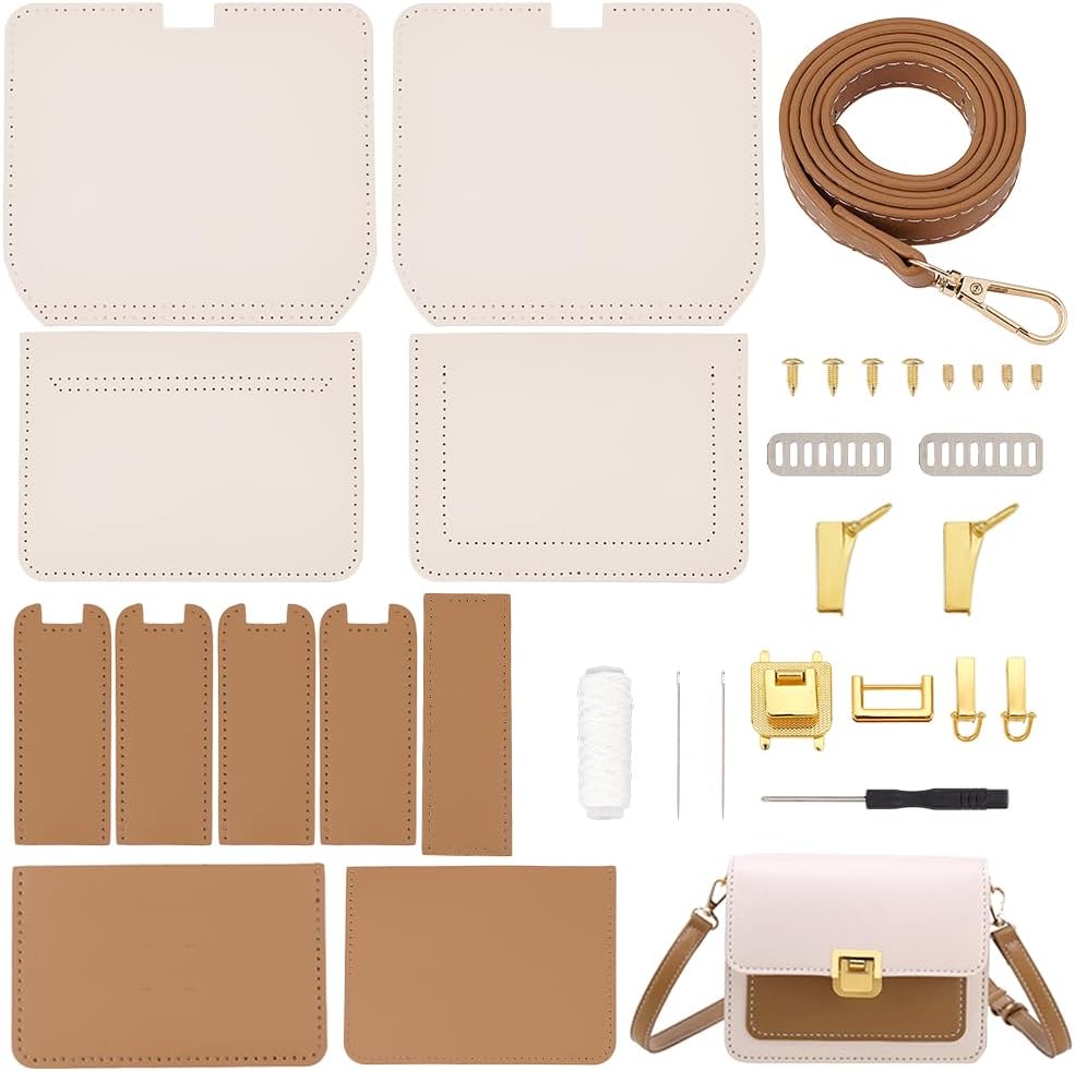 WADORN DIY Crossbody Bag Making Kit, PU Leather Shoulder Bag Making ...