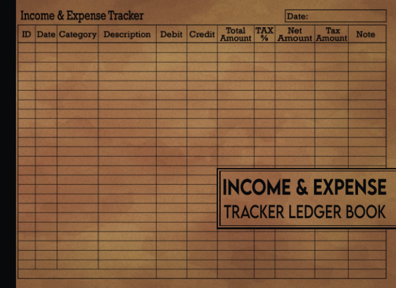 Amazon.com: Income & Expense Tracker Ledger Log Book: Texture brown ...