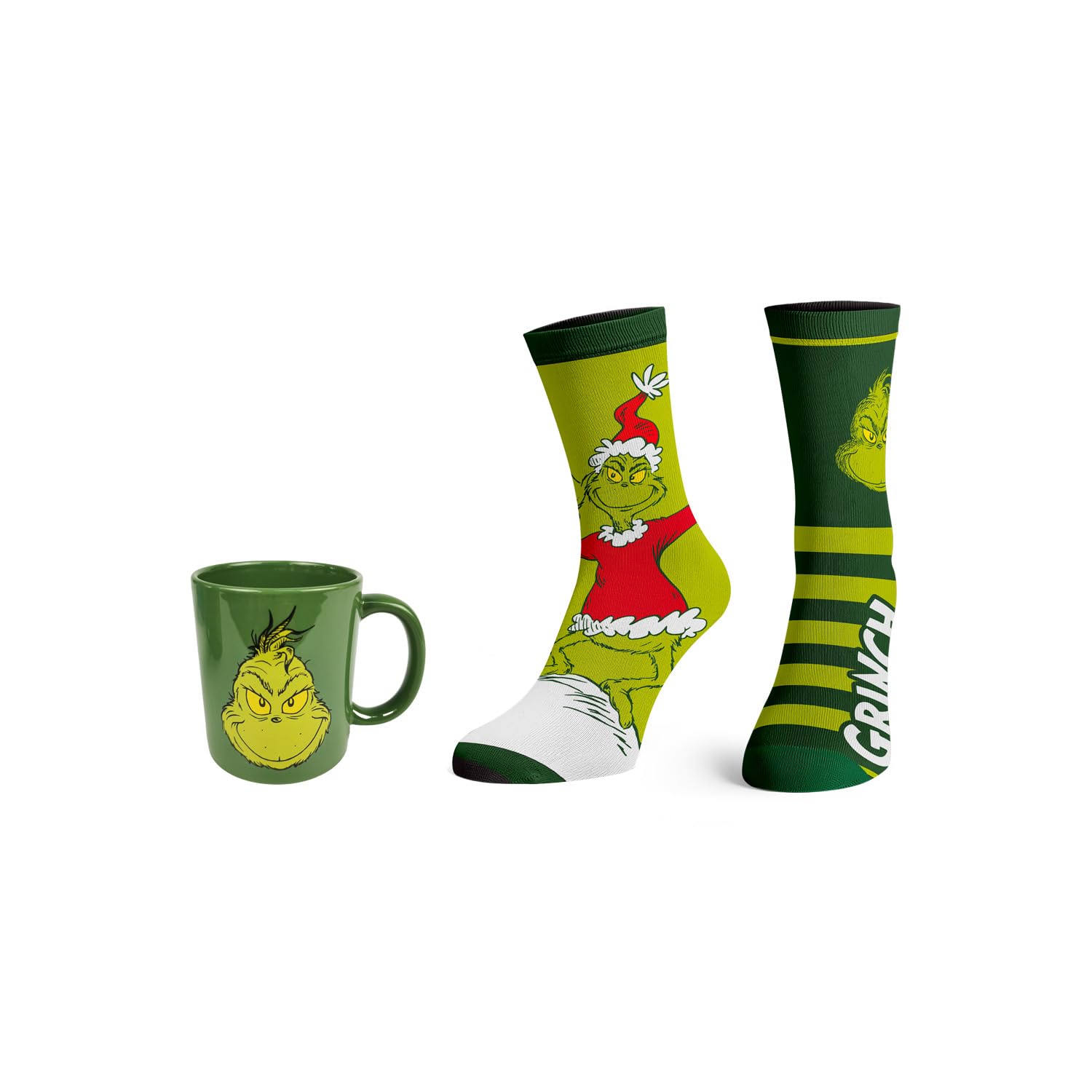The Grinch Themed 2 Pack Crew Sock & 14oz Mug Combo : Amazon.ca: Home