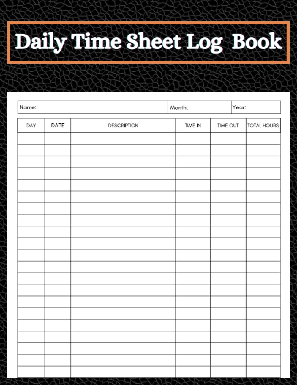 Amazon.com: Daily Time Sheet Log Book | Work Hours Timesheet Record ...