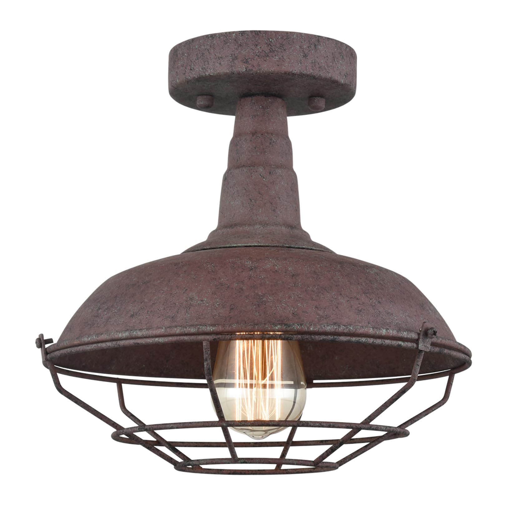 DAYCENT Rustic Semi Flush Mount Ceiling Light Barn Style Light Fixture ...