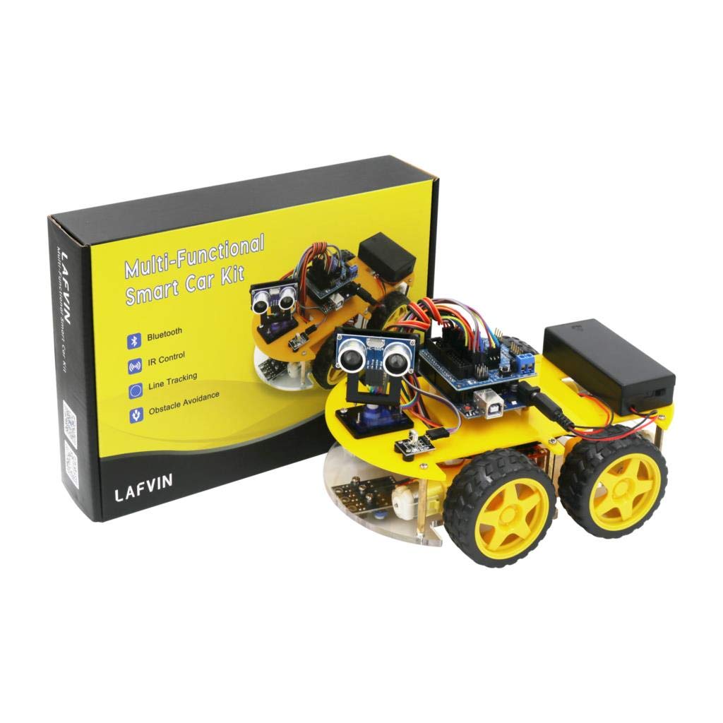 Buy LAFVIN Smart Robot Car Kit Include Ultrasonic Sensor, Bluetooth Module,R3 Board Compatible ...