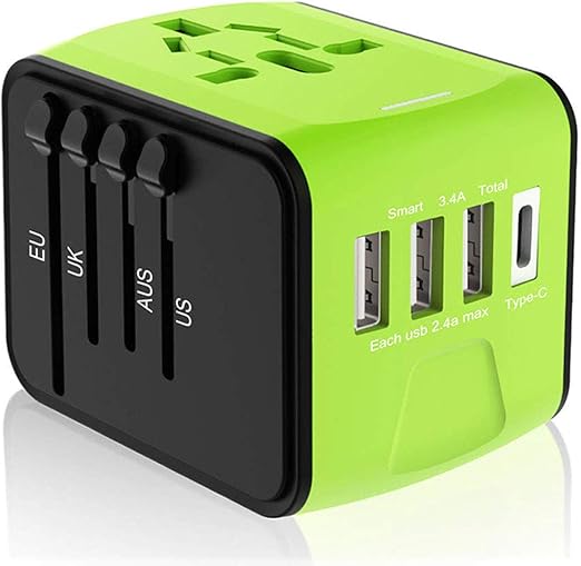 Disgian Travel Adapter, Universal International Power Adapter with 3USB ...