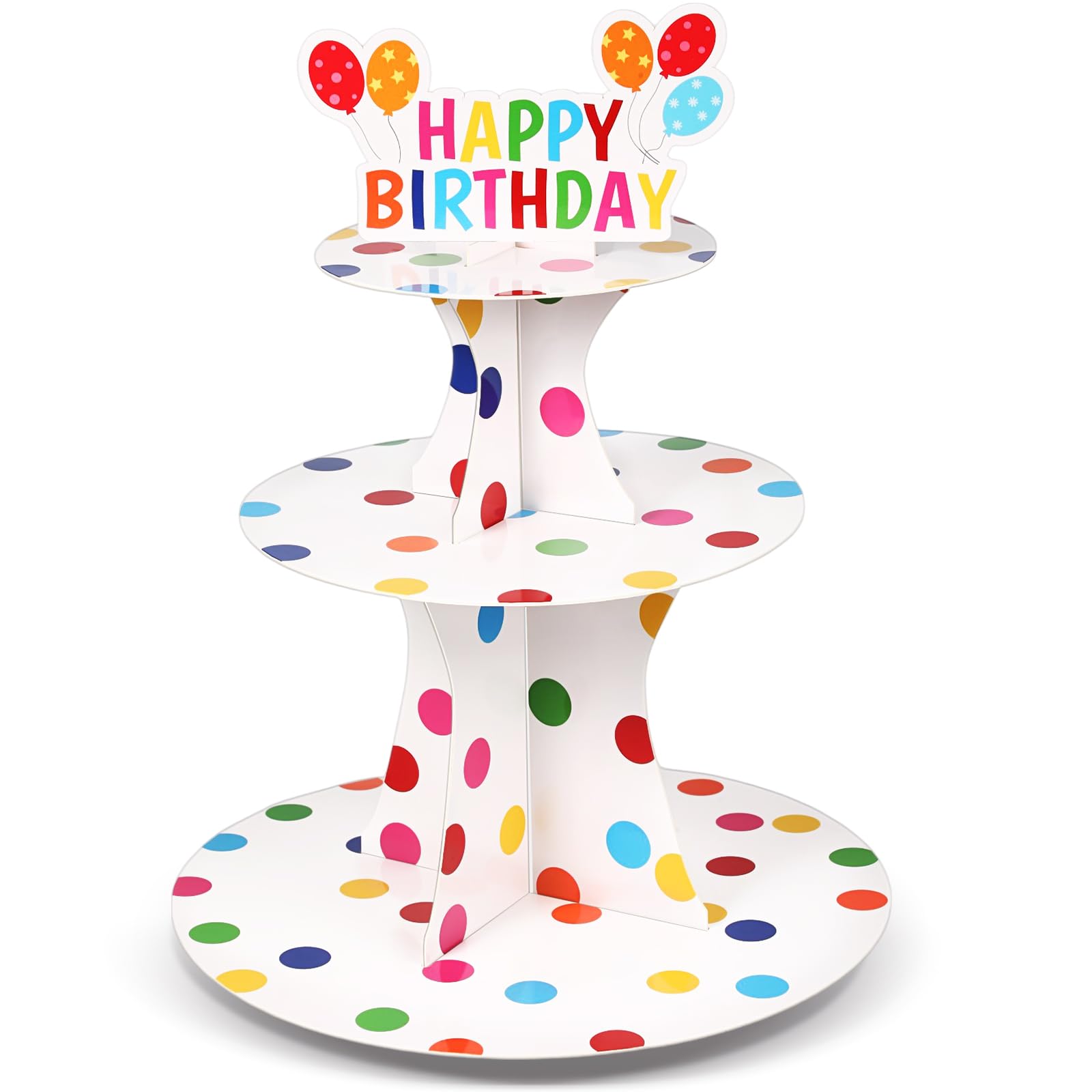 Amazon.com: Zopeal Happy Birthday Cupcake Stand 3 Tier Birthday Party ...
