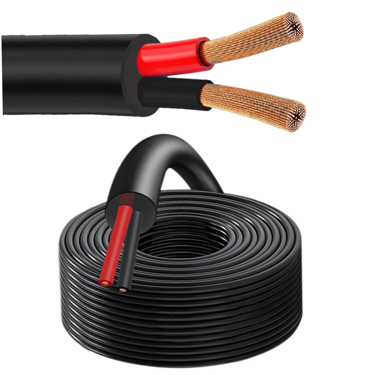 10 Gauge 2 Conductor Pure Copper wire, 10AWG 32.8FT/6M Electrical Wire ...