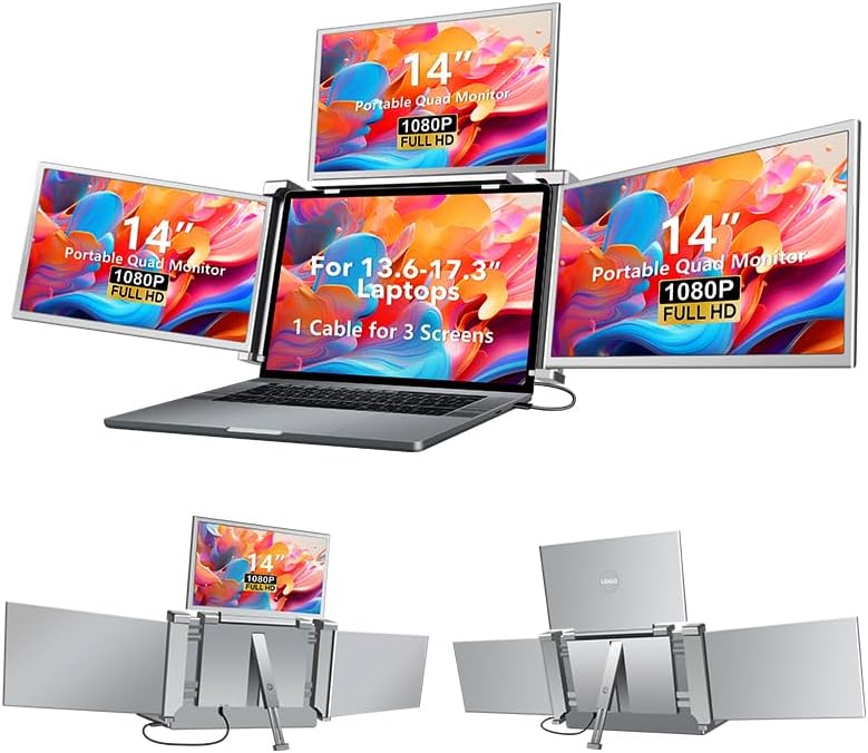 Amazon.com: FQQ 14" Multi Laptop Screen Extender, Portable Monitors for ...