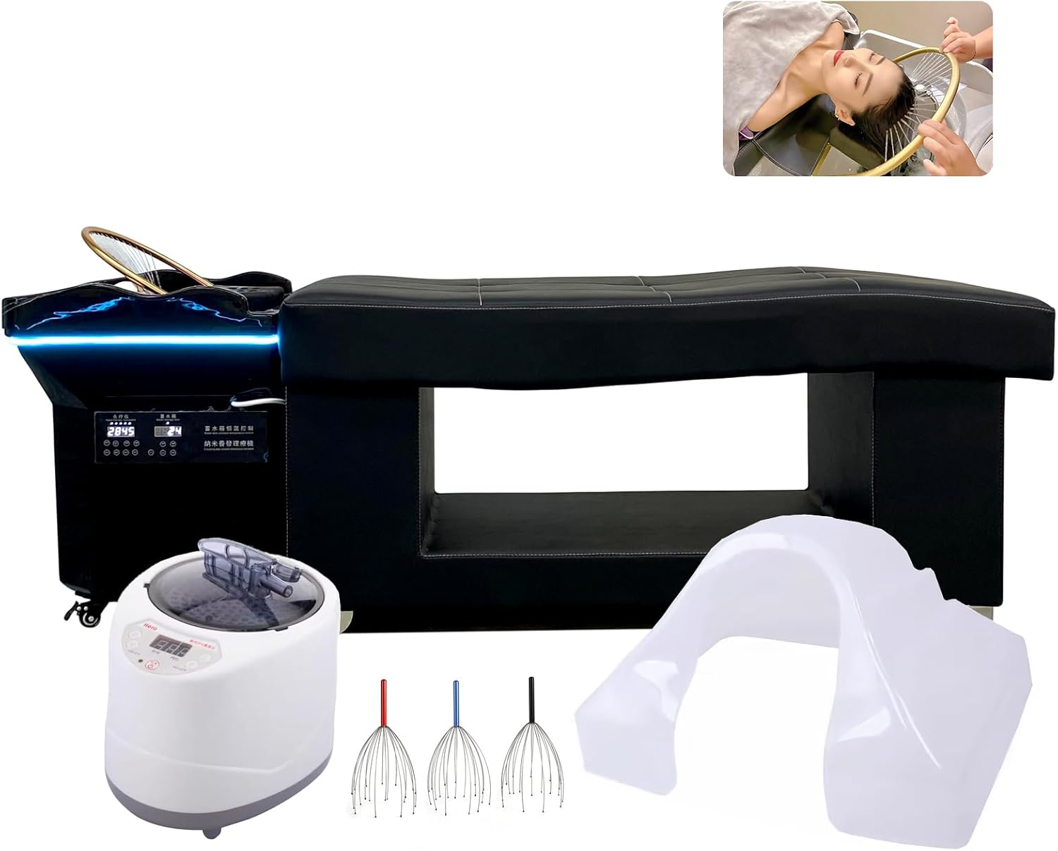 Amazon.com: Japanese Head Spa Waterfall Equipment Bed, Shampoo Bowl ...