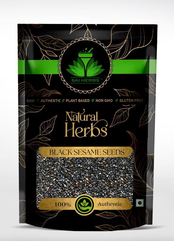 SAI HERBS Natural Black Sesame Seeds | Kaale Til for Weight Loss And ...