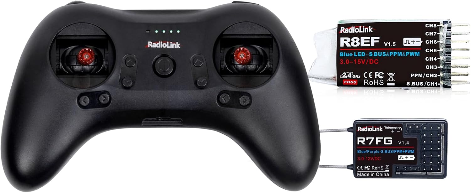 Amazon.com: Radiolink T8S 8 Channels 2.4GHz RC Transmitter and Receiver R8EF R7FG RX, Remote and ...