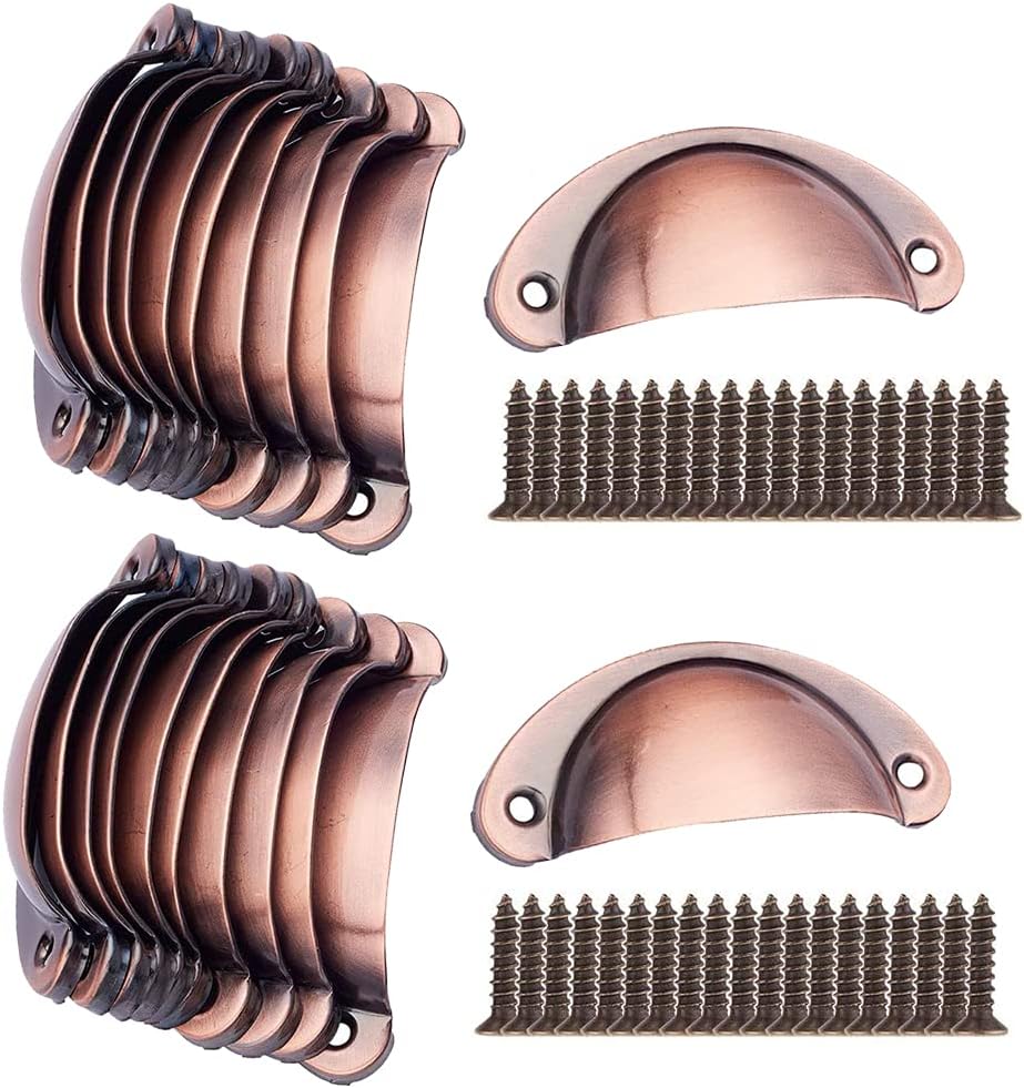 10pk Copper Finish Shaker Style 64mm Hole Centres Kitchen Cupboard Cup ...