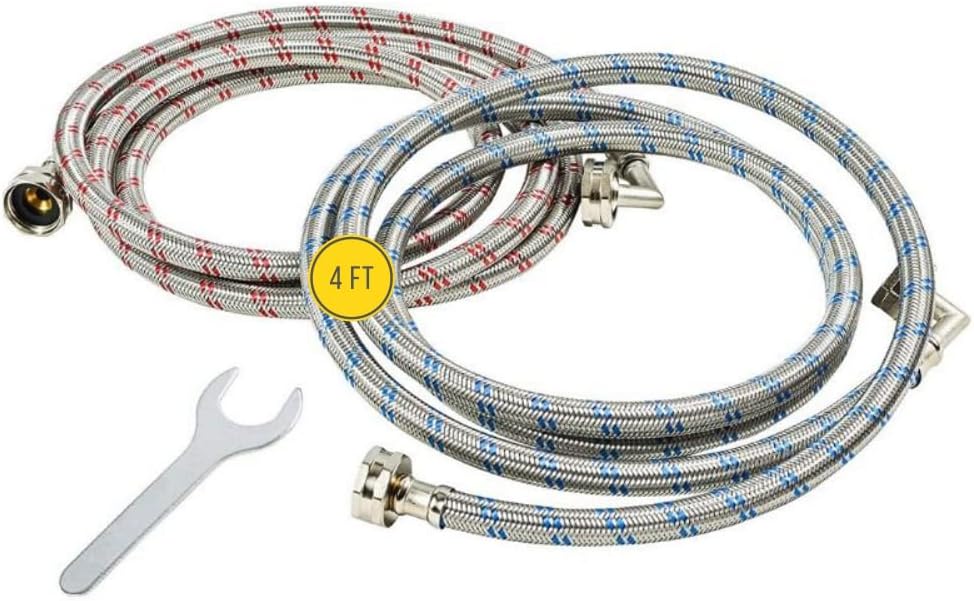 Amazon.com: Beaquicy 4 Ft Washing Machine Hoses Burst Proof Braided ...