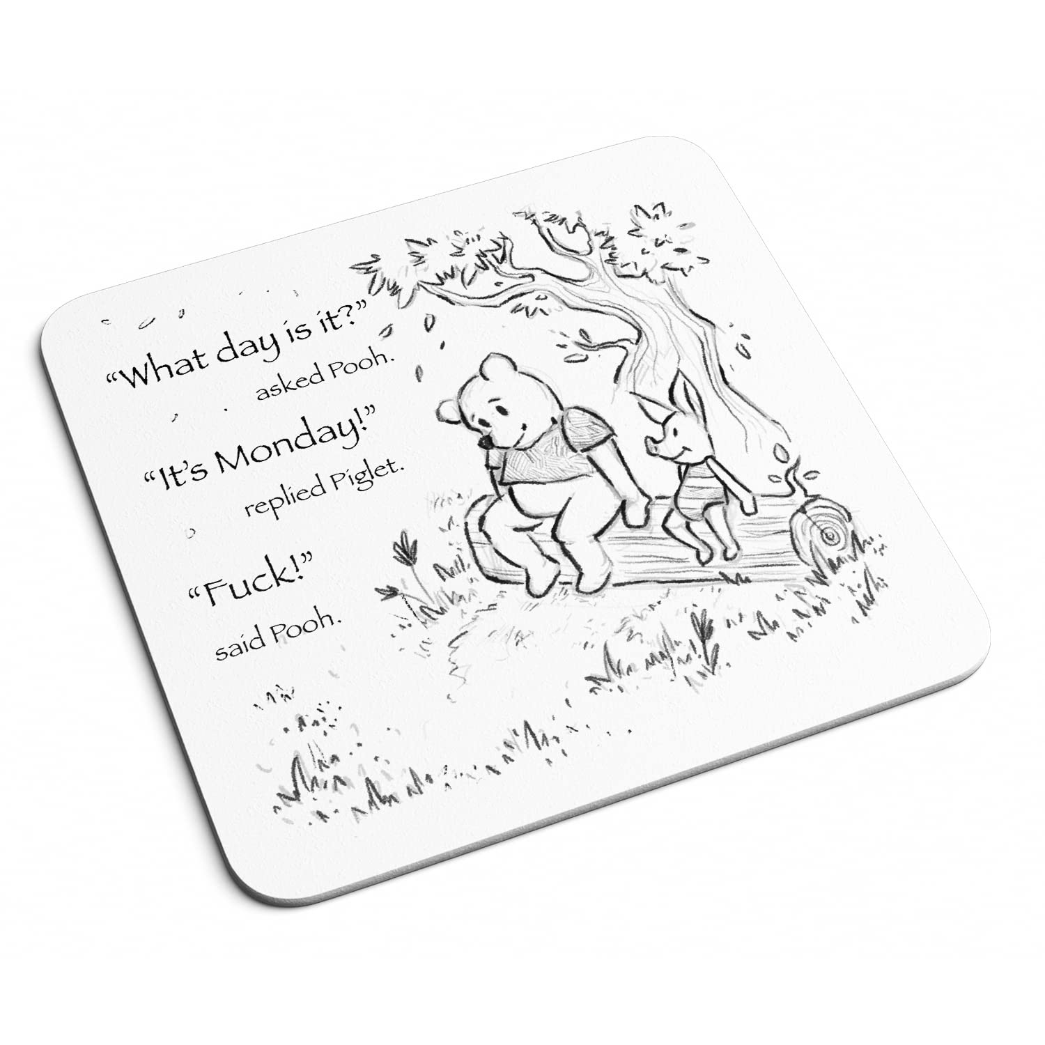 Sarcastic Winnie the Pooh and Piglet Coaster SKETCH - Novelty Cute ...
