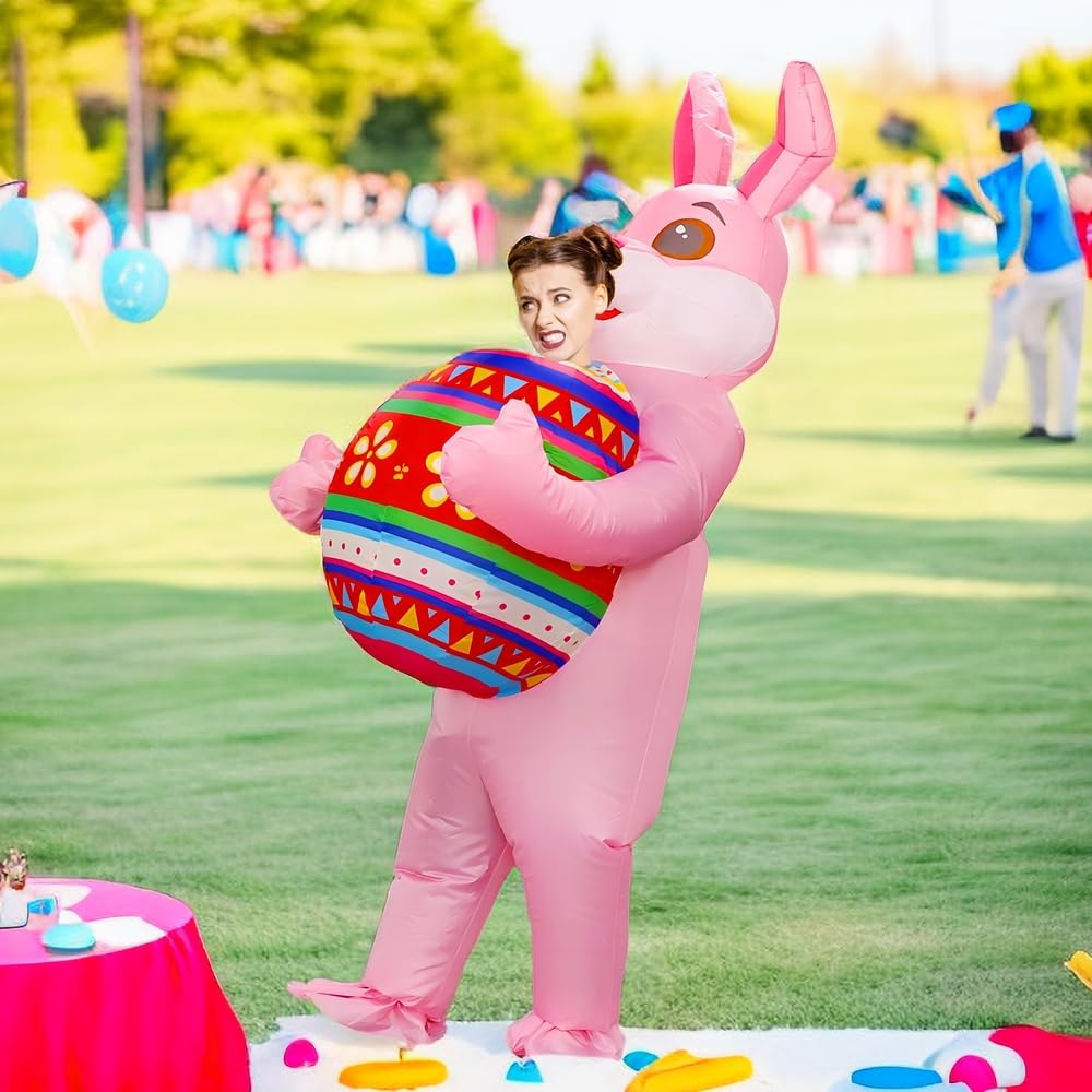 Rafalacy Inflatable Easter Bunny Costume for Adult Inflatable Easter ...