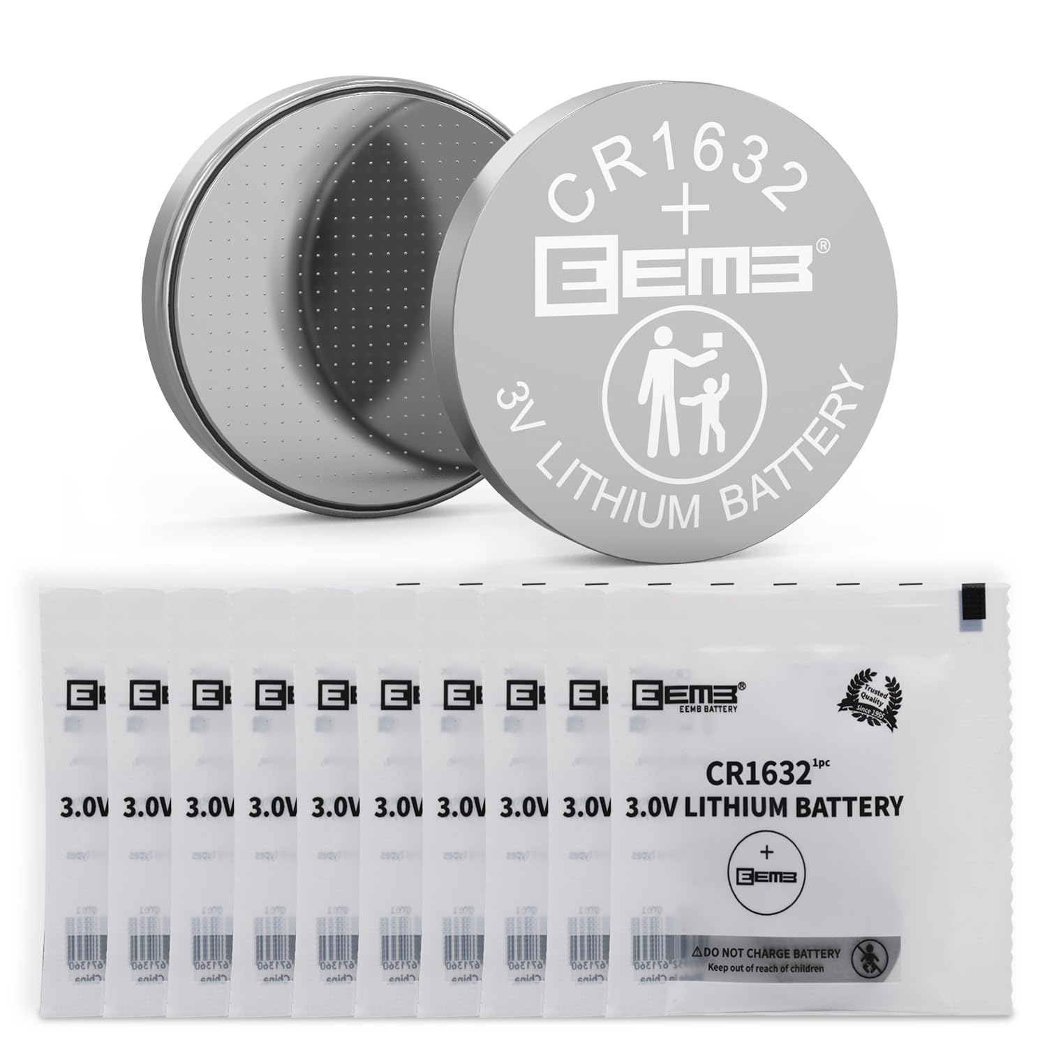 EEMB 10Pack CR1632 Battery 3V Lithium Battery CR 1632 Li-MnO₂ Button ...