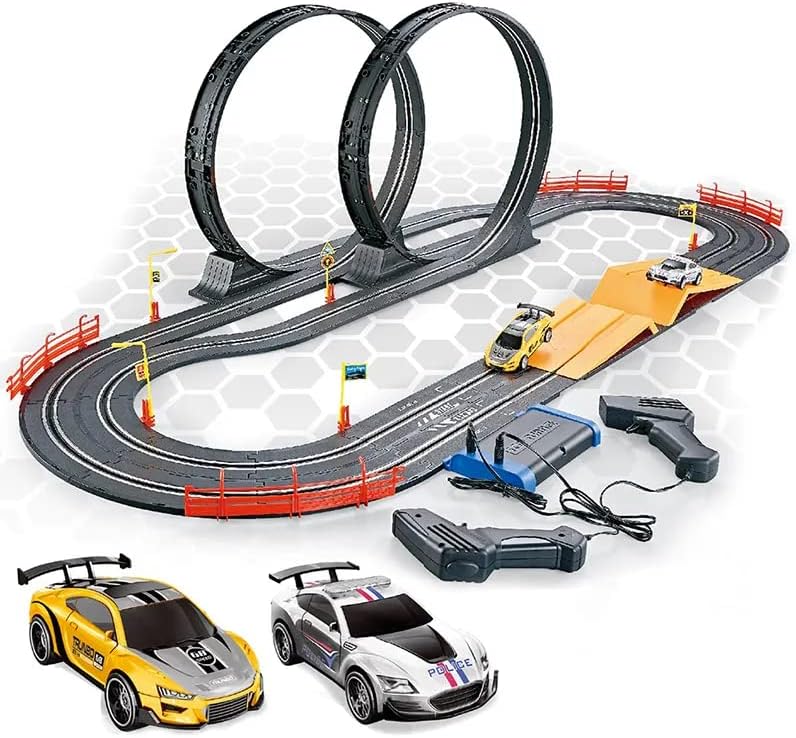 Buy Black Foru Electric High-Speed Slot Car Race Car Track Sets with 2 ...