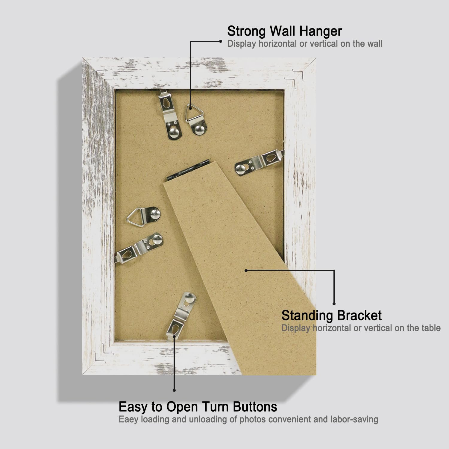 Hongkee 5x7 Picture Frame Set of 4, Made of Real Glass and Multicolour ...