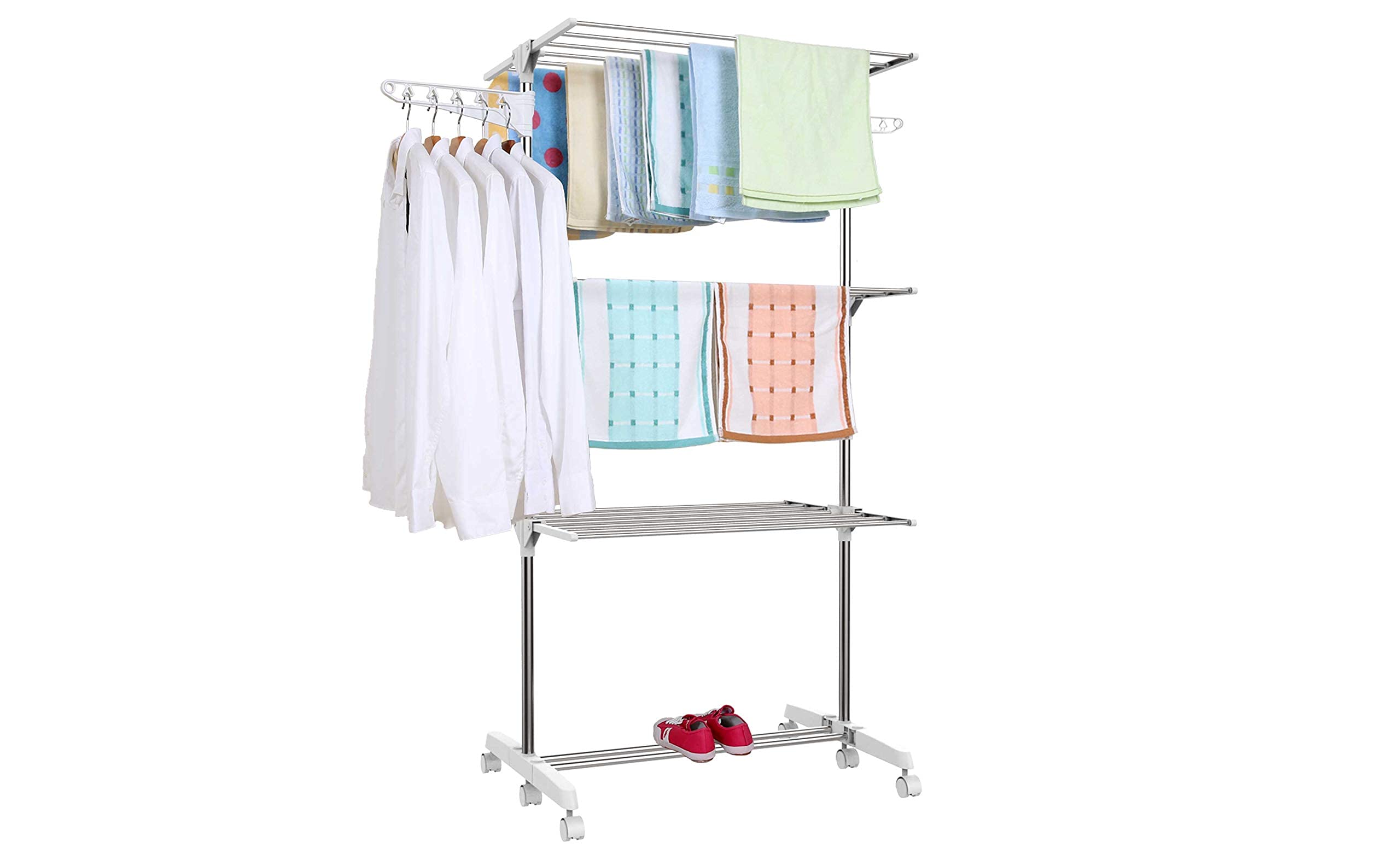 Hyfive Clothes Airer Drying Rack Extra Large 3 Tier Clothes Drying Rail ...