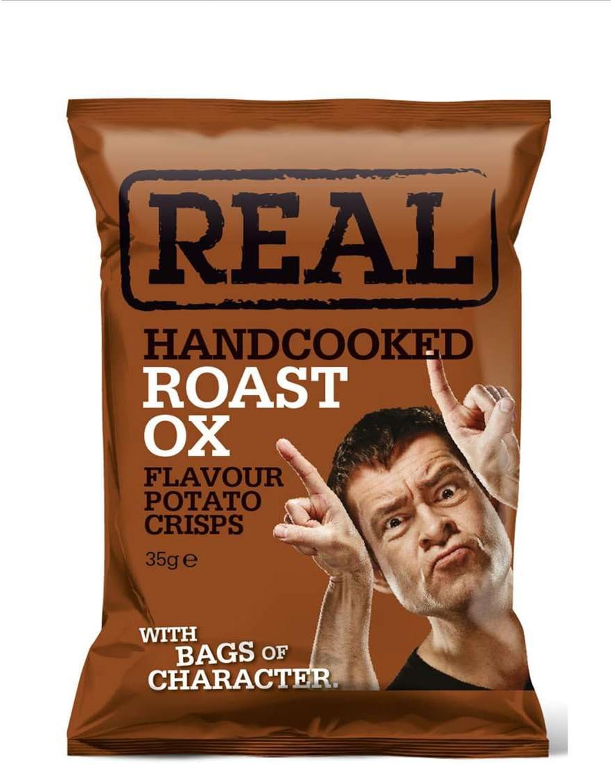 Real Handcooked Potato Crisps (Pack of 24 x 35g) (Roast Ox) : Amazon.co ...