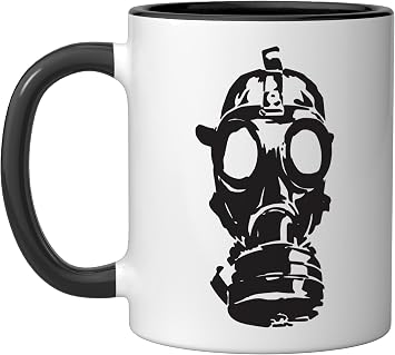 Amazon.com | Gas Mask Cool Novelty Graphic Respirator Ceramic Mug ...
