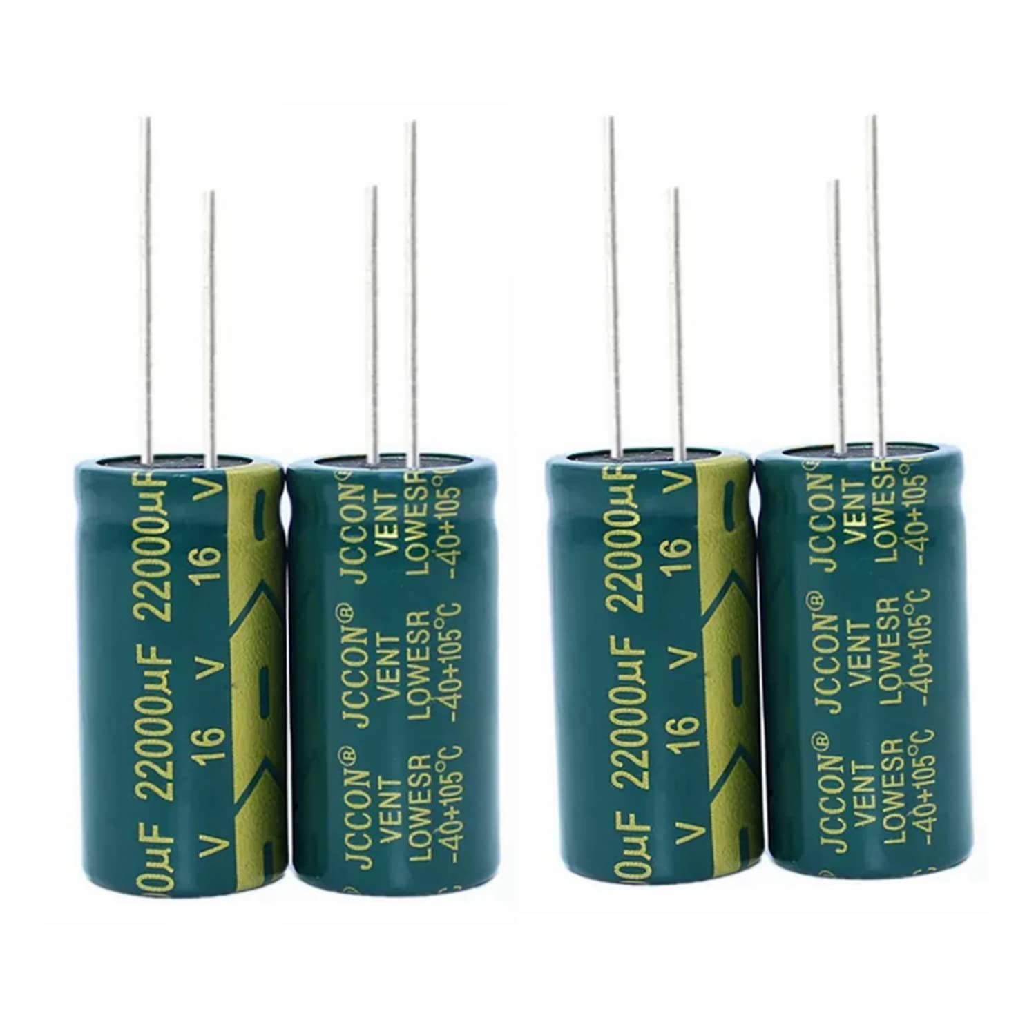 Amazon.com: 4pcs jccon 22000uf 16v Green Gold Capacitors Audio ...