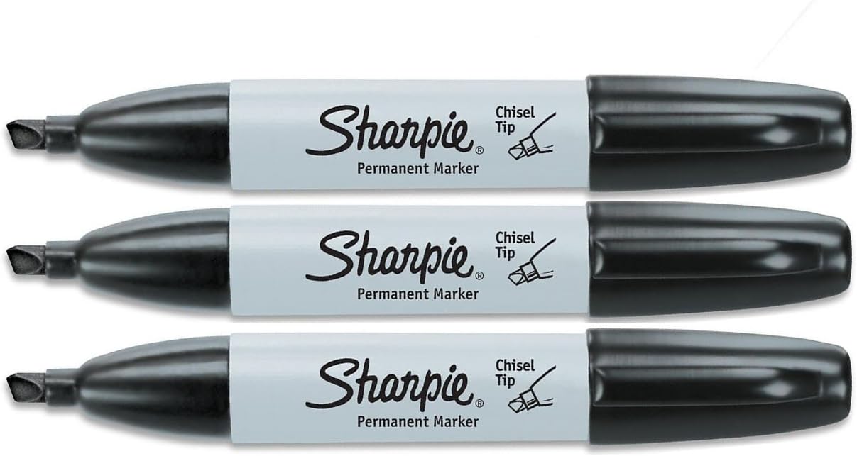 Amazon.com : Sharpie Permanent Markers, Chisel Tip, Black, 4 Count ...