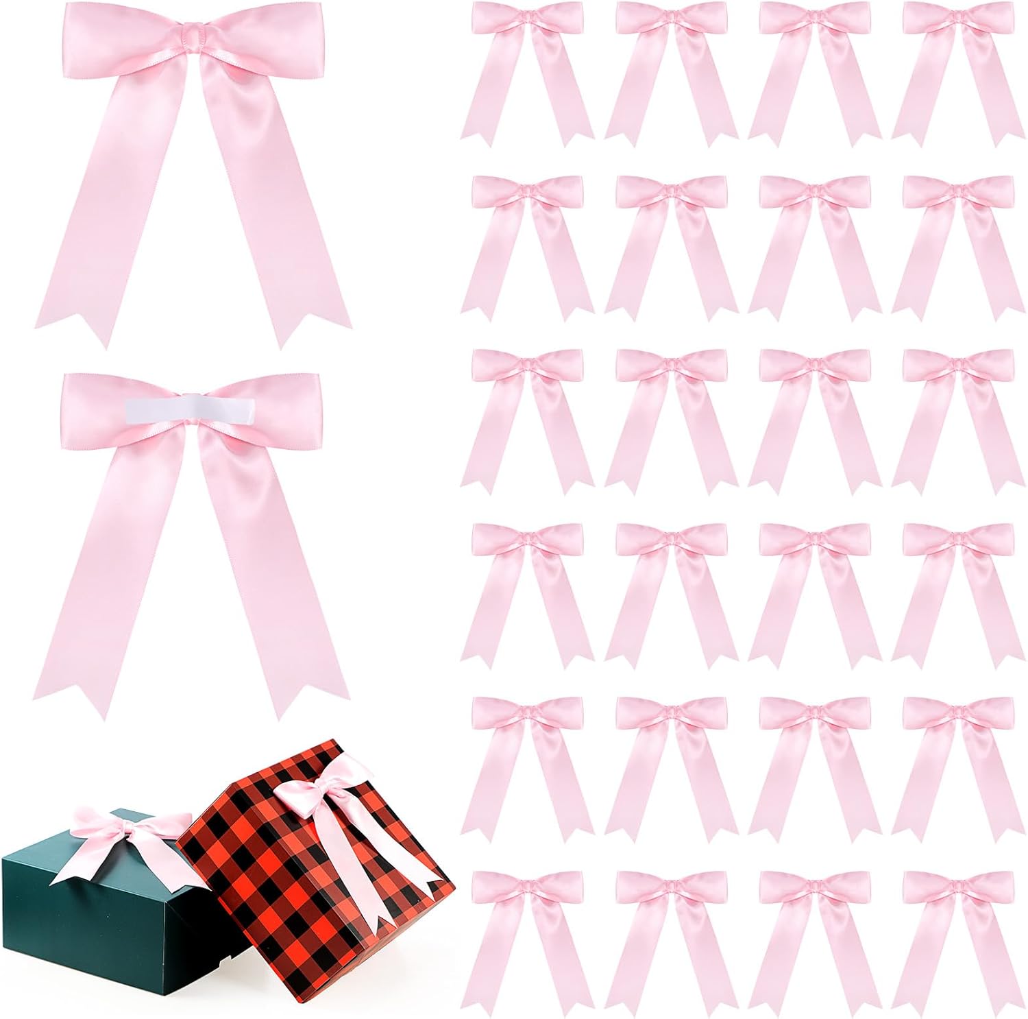 Amazon.com: Riceshoot 24 Pcs Satin Ribbon Bows 5x7'' Self Adhesive ...
