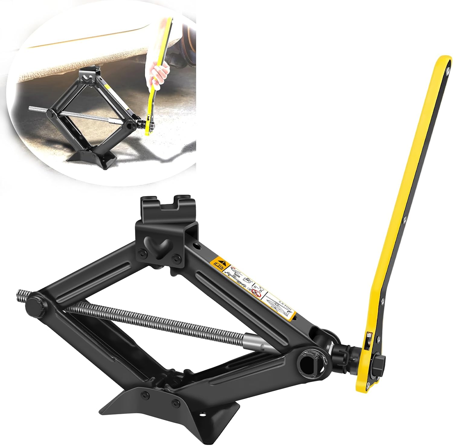 VickyHome Universal Scissor Jack 2 Ton Car Jacks Heavy Duty Crank ...