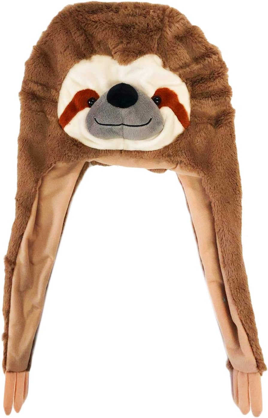 Amazon.com: Tigerdoe Plush Sloth Hood Hat - Animal Hat, Sloth Accessory ...