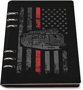 Amazon.com: Thin Fire Firefighter Line Flag Spiral Journal 6 Ring A5 ...