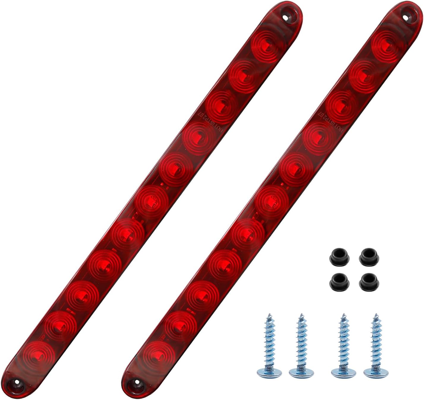 Amazon.com: Pair TecNiq Red 15" Waterproof 11 LED Light Bar Stop Turn ...
