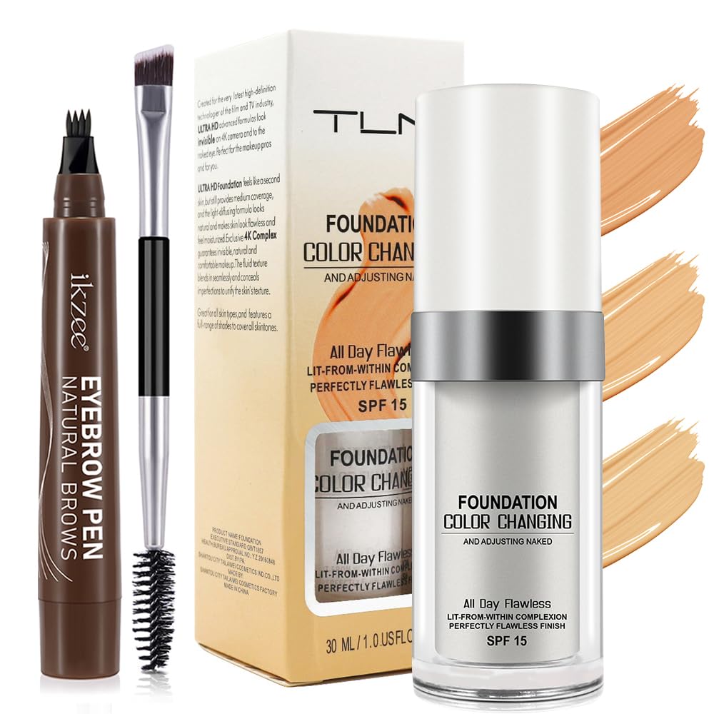 Colour Changing Foundation,Base Makeup Change To Your Skin Tone By Just ...